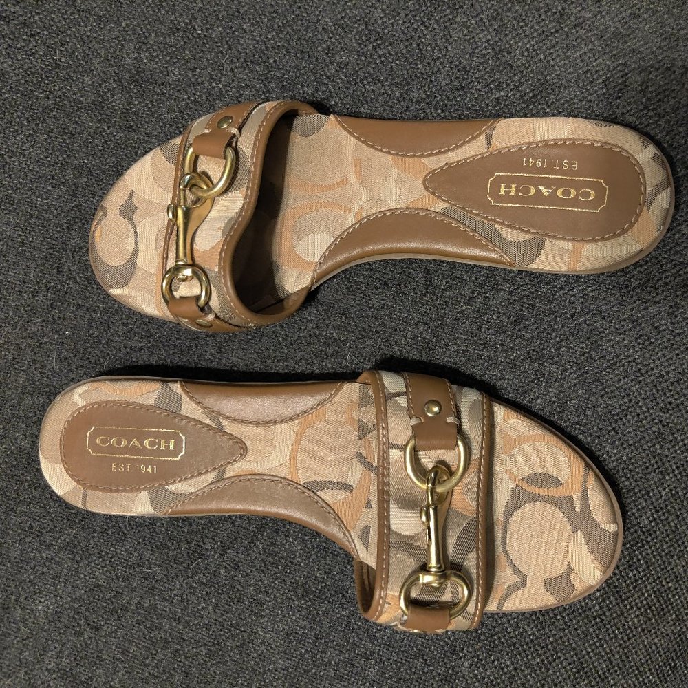 Womens Coach Logo Patti Shoes Slides 6.5m Q070 F2370/… - Gem